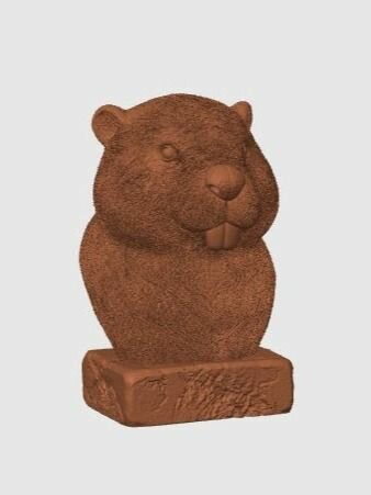 Эксклюзив! Бюст Бобра (10см, коричневый металлик) - подарок, талисман