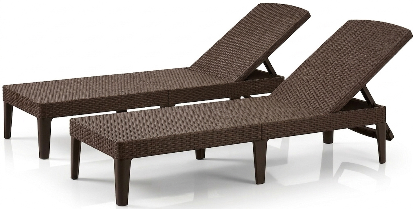 Шезлонг Jaipur, Keter, коричневый, пластик, складная конструкция, в комплекте 2 шт.