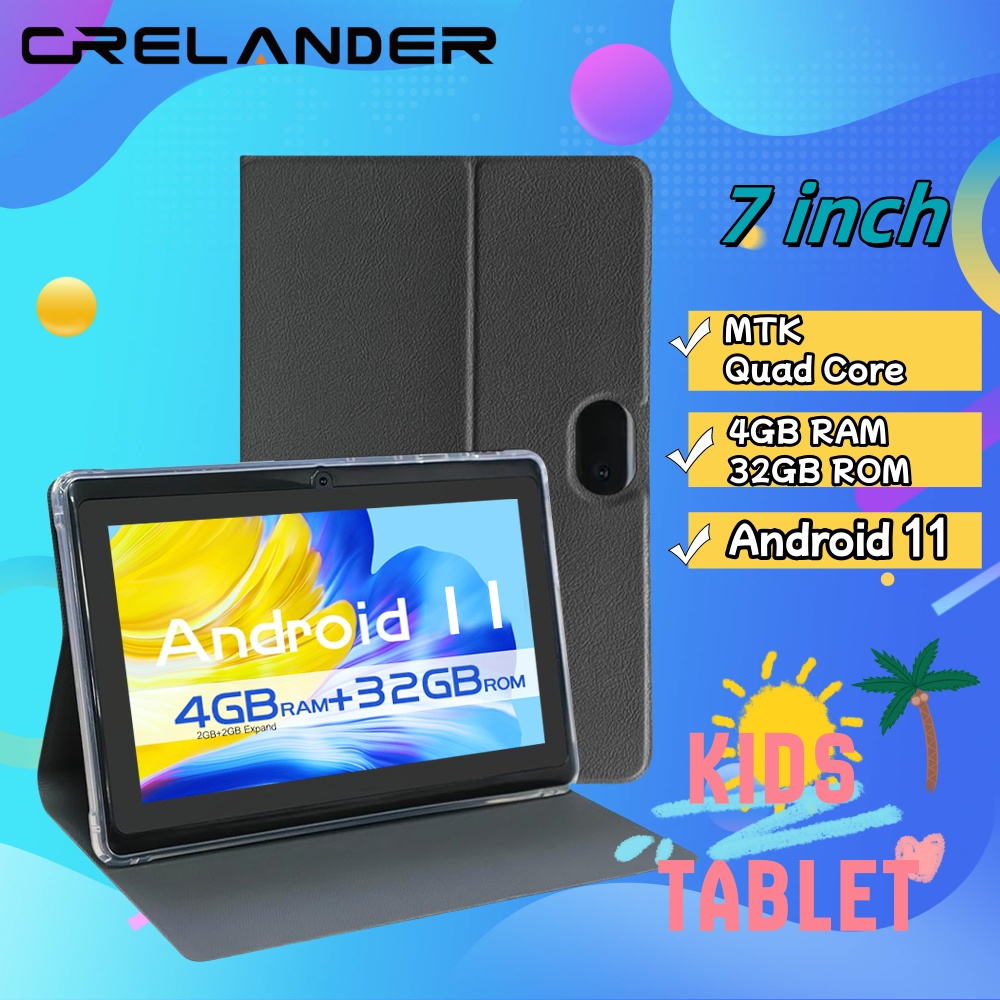 7-дюймовый планшет под управлением Android 11, 4 ГБ ОЗУ + 32 ГБ ПЗУ, включает обучающее программное обеспечение.