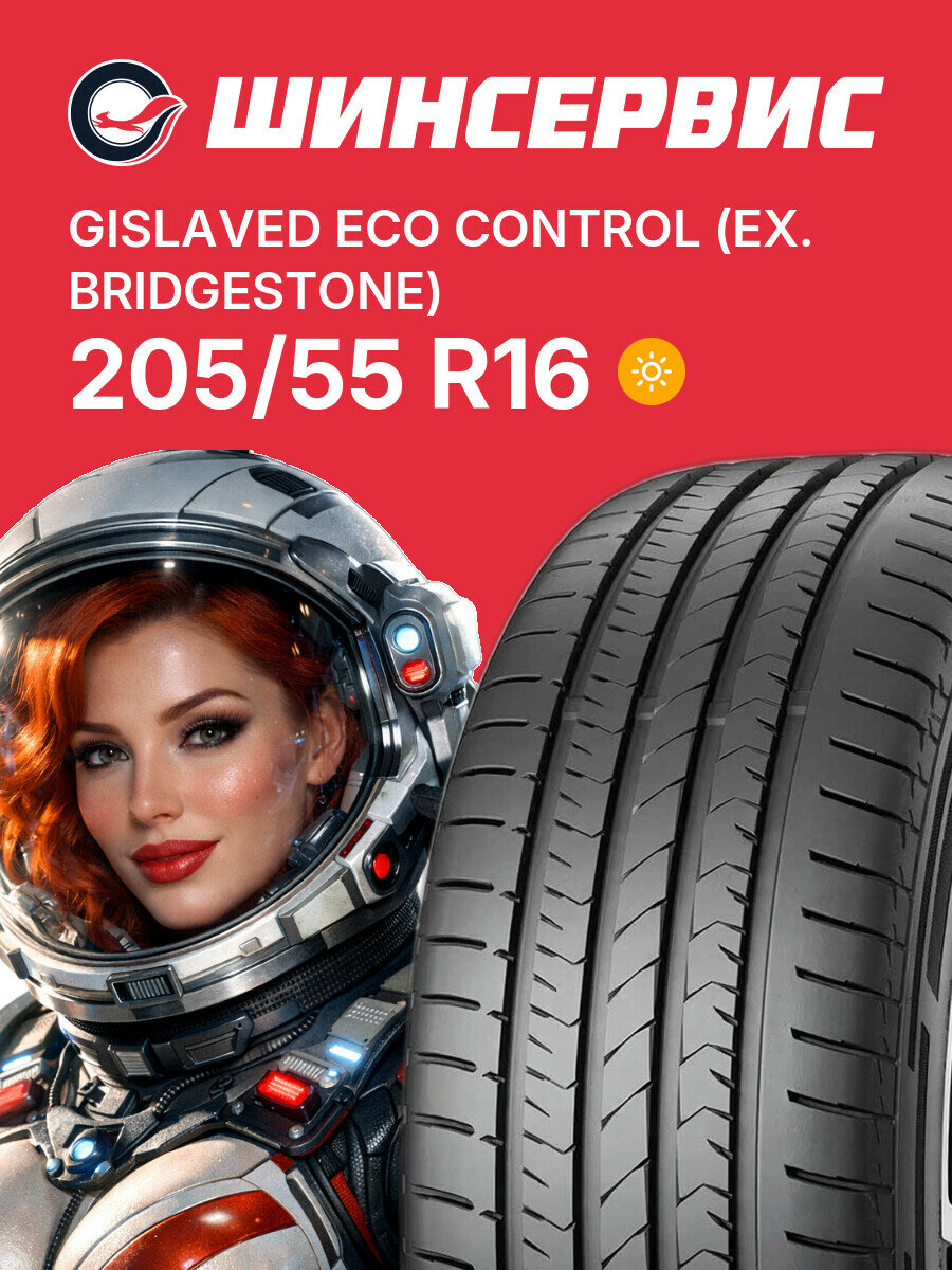 Летняя шина Gislaved EcoControl (ex. Bridgestone) 205/55 R16 91V, летняя автомобильная резина