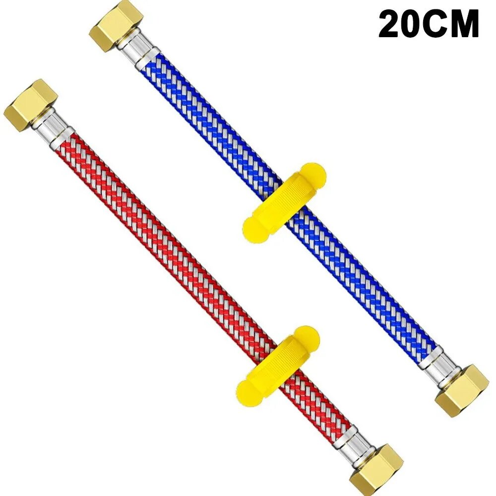 Гибкие трубы из нержавеющей стали, комплект из 2 штук, шланги для водонагревателей для кухни и ванной комнаты.