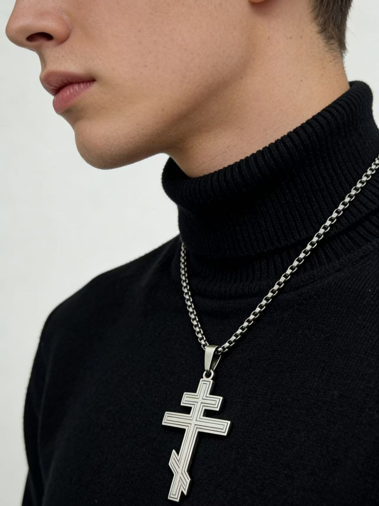 Православный крест-оберег из нержавеющей стали, с цепочкой, для мужчин и женщин, символ веры