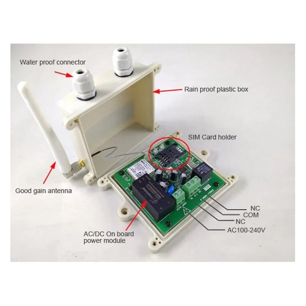 Водонепроницаемый релейный переключатель RTU5024 GSM для управления воротами, беспроводной доступ в интернет, поддержка приложения для раздв