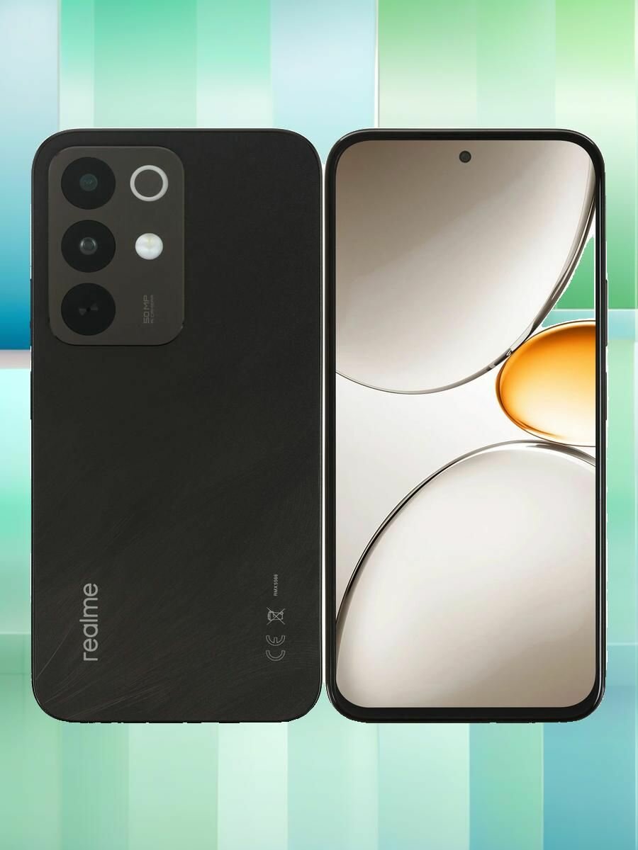 6.8" Смартфон realme С85 128 ГБ черный ядер - 8x(2.4 ГГц), 6 ГБ, 2 SIM, IPS, камера 50 Мп, NFC, 4G, 7000 мА*ч