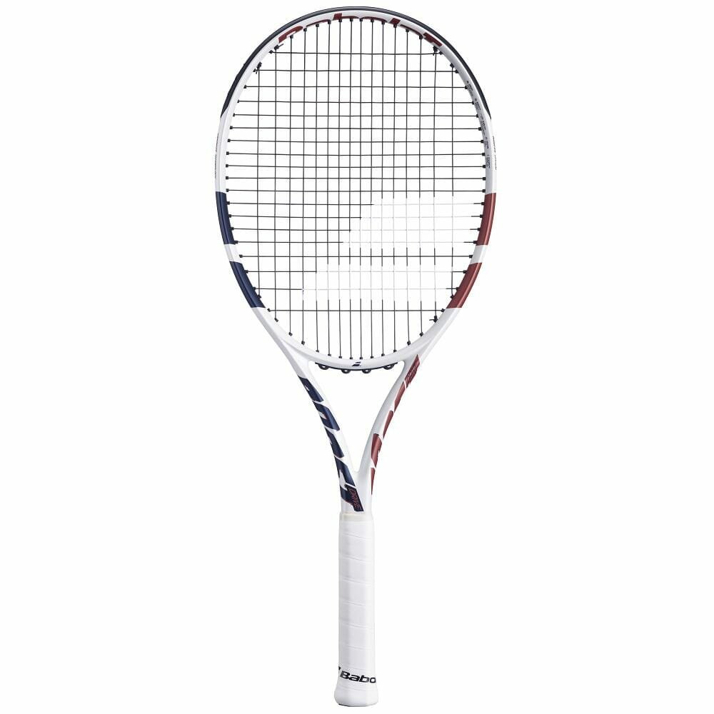 DECATHLON ракетка для большого тенниса Babolat Boost Drive, белый/дымчатый коричневый, размер ручки 1, длина 27 дюймов, головка 105 кв. дюймов, баланс в головку, схема струн 16x19