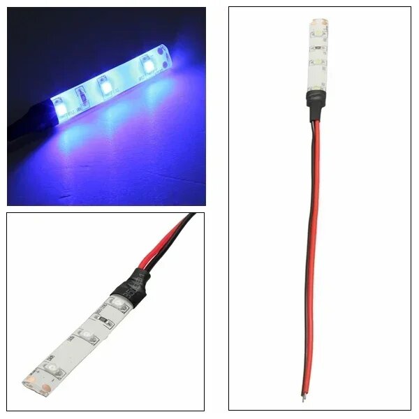 Водонепроницаемая светодиодная лента, гибкая лампа 12 В, 3 светодиода 3528 SMD IP65 для авто, Синий