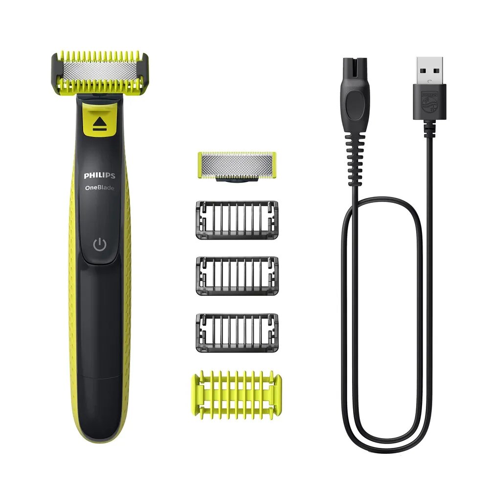 Philips Триммер для бороды и усов One Blade QP2824/10, кол-во насадок 4