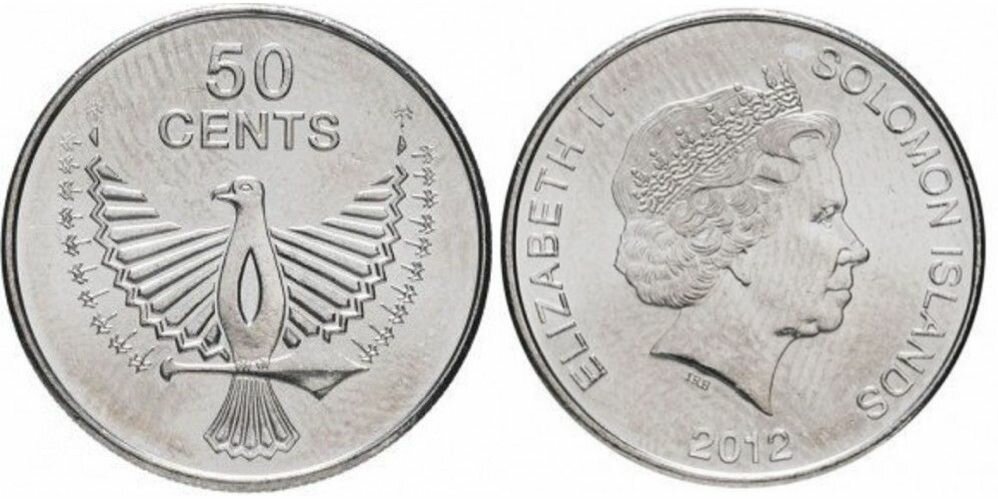 Соломоновы Острова 50 центов, 2012 Орел XF