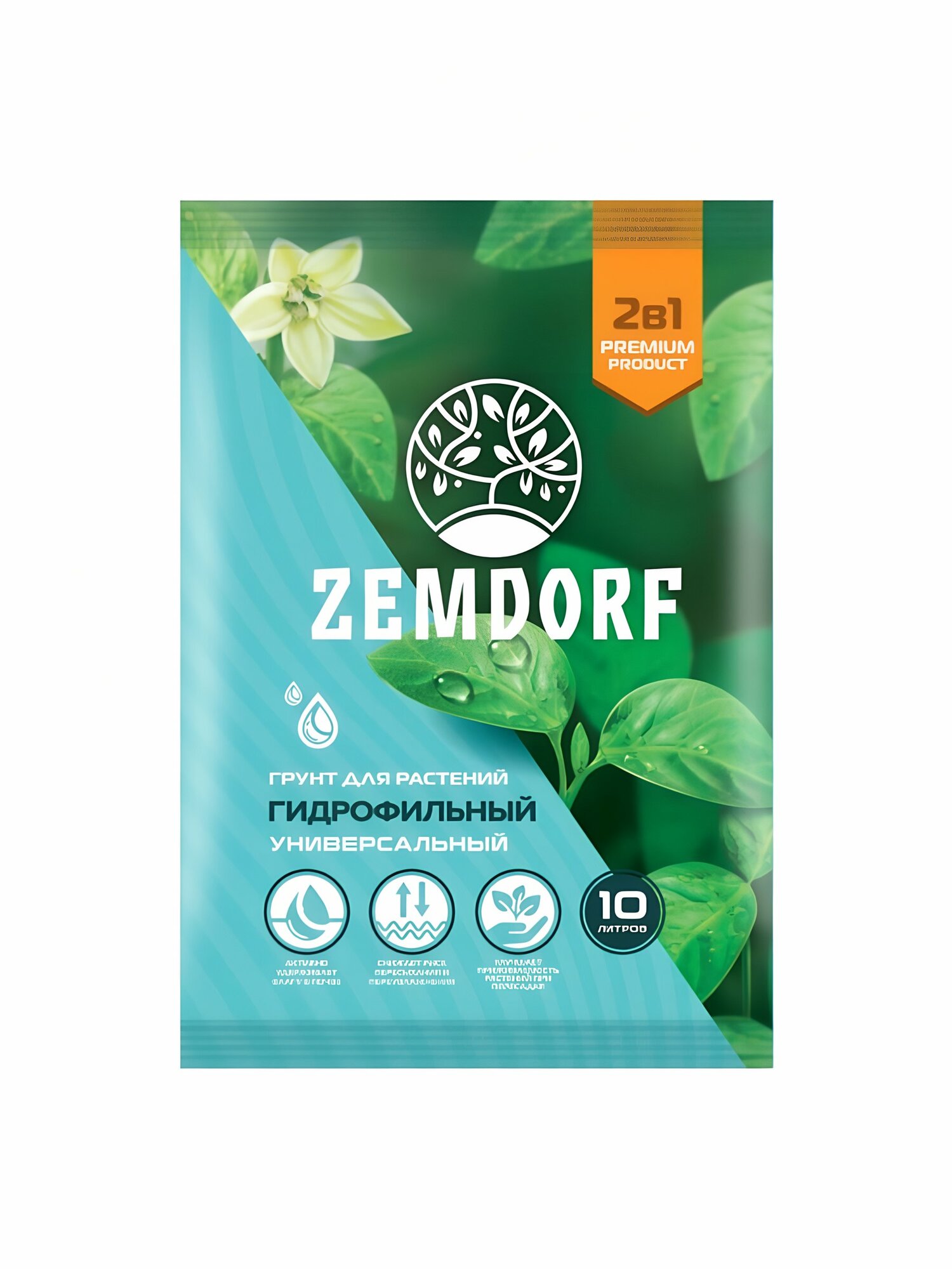 Универсальный гидрофильный грунт ZEMDORF, 10 л, торф, Россия