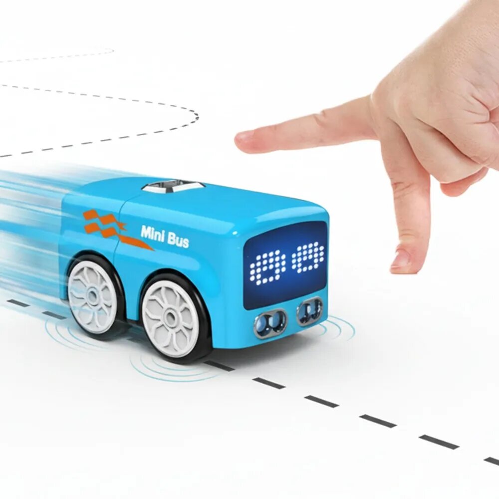 Радиоуправляемая машинка Mini Bus синего цвета с режимом следования по линии