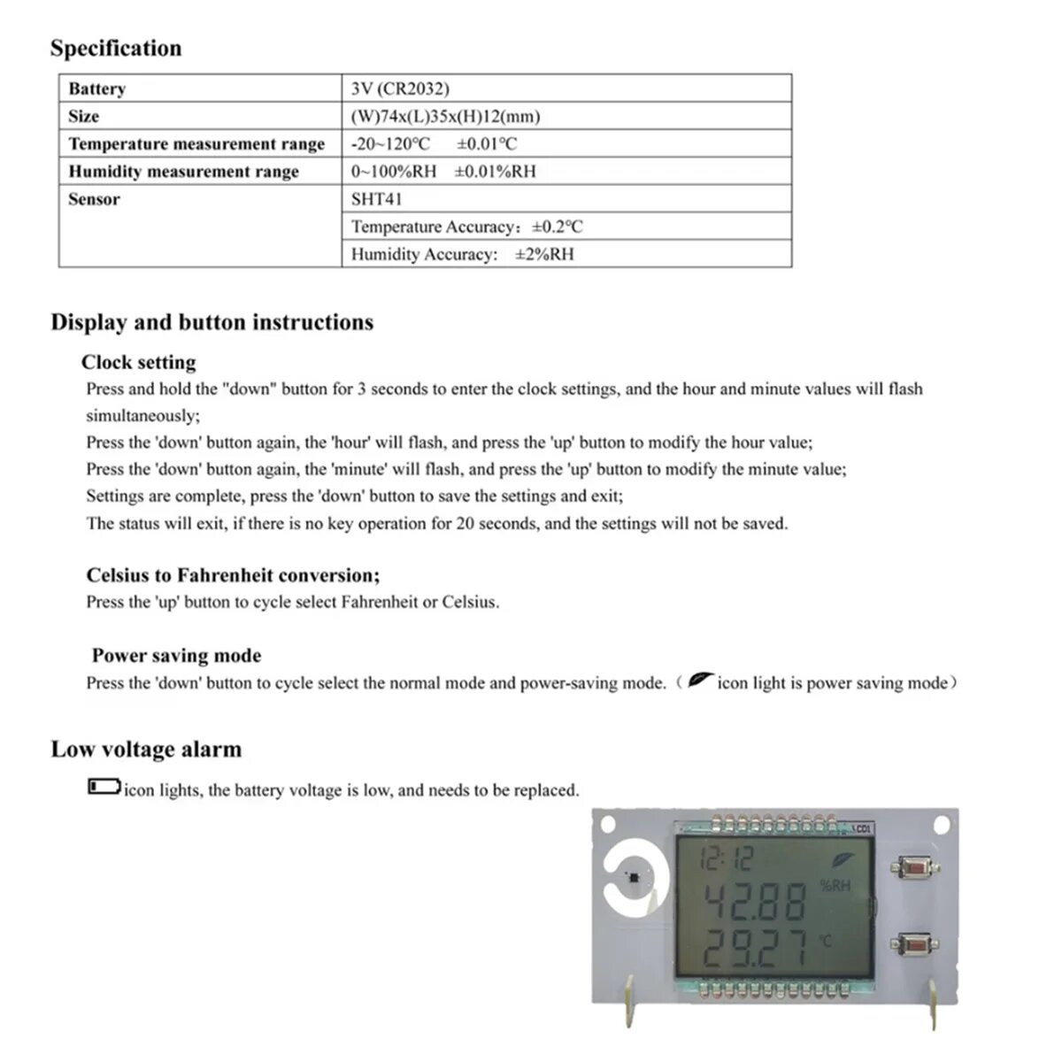 WDL -7800A Термогигрометр для инкубаторов