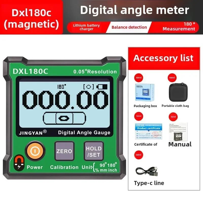 Цифровой угломер DXL180C (магнитный)