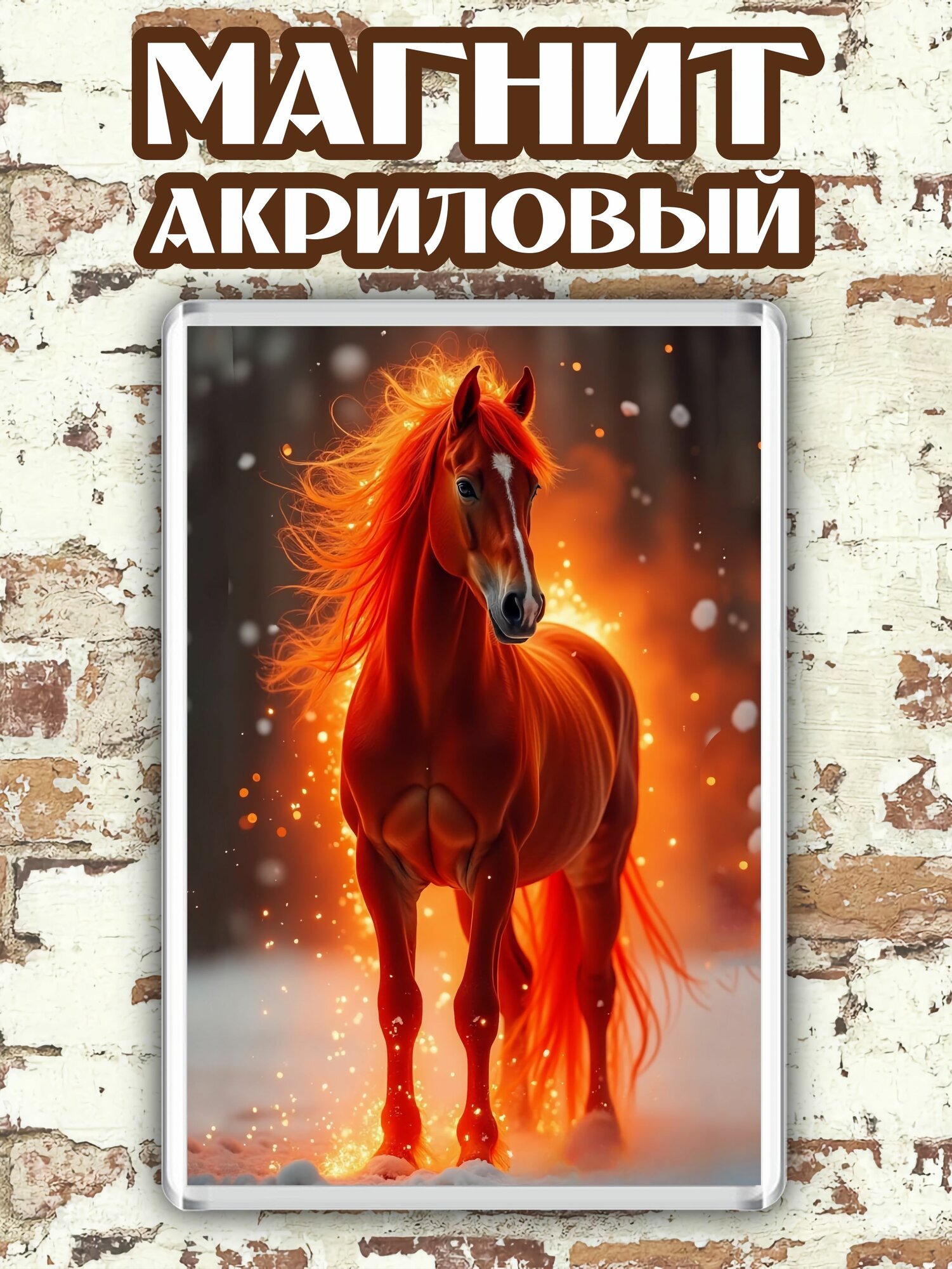 Магнит на холодильник "Конь-огонь"