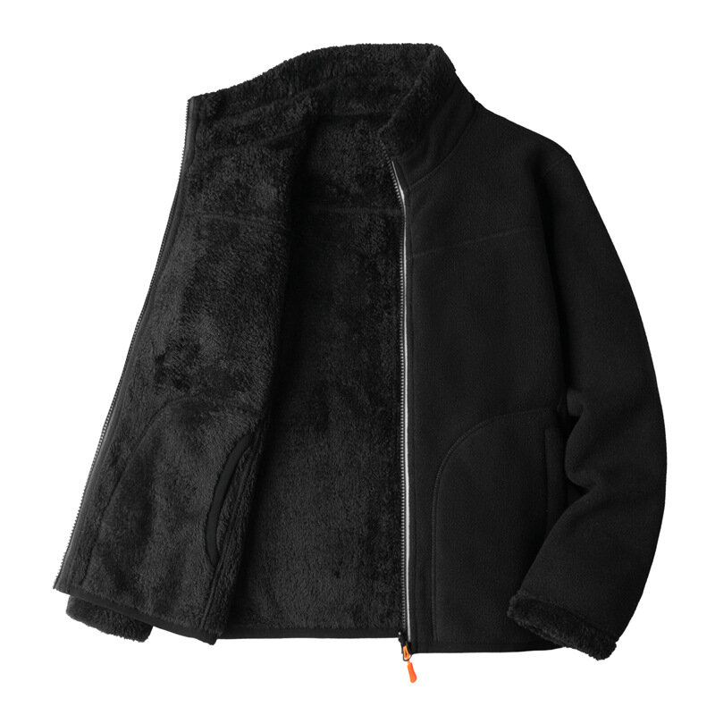 Двусторонняя флисовая куртка в стиле Uniqlo для пар, женская, из полярного флиса, утепленная теплая толстовка для мужчин для осенне-зимнего периода на открытом воздухе.