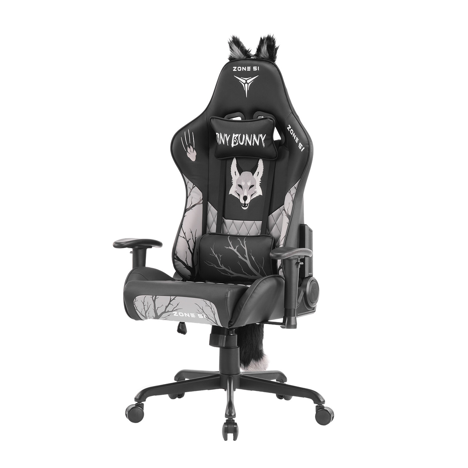 Игровое кресло ZONE 51 Tiny Bunny, экокожа, с подголовником, подлокотниками и поясничным упором