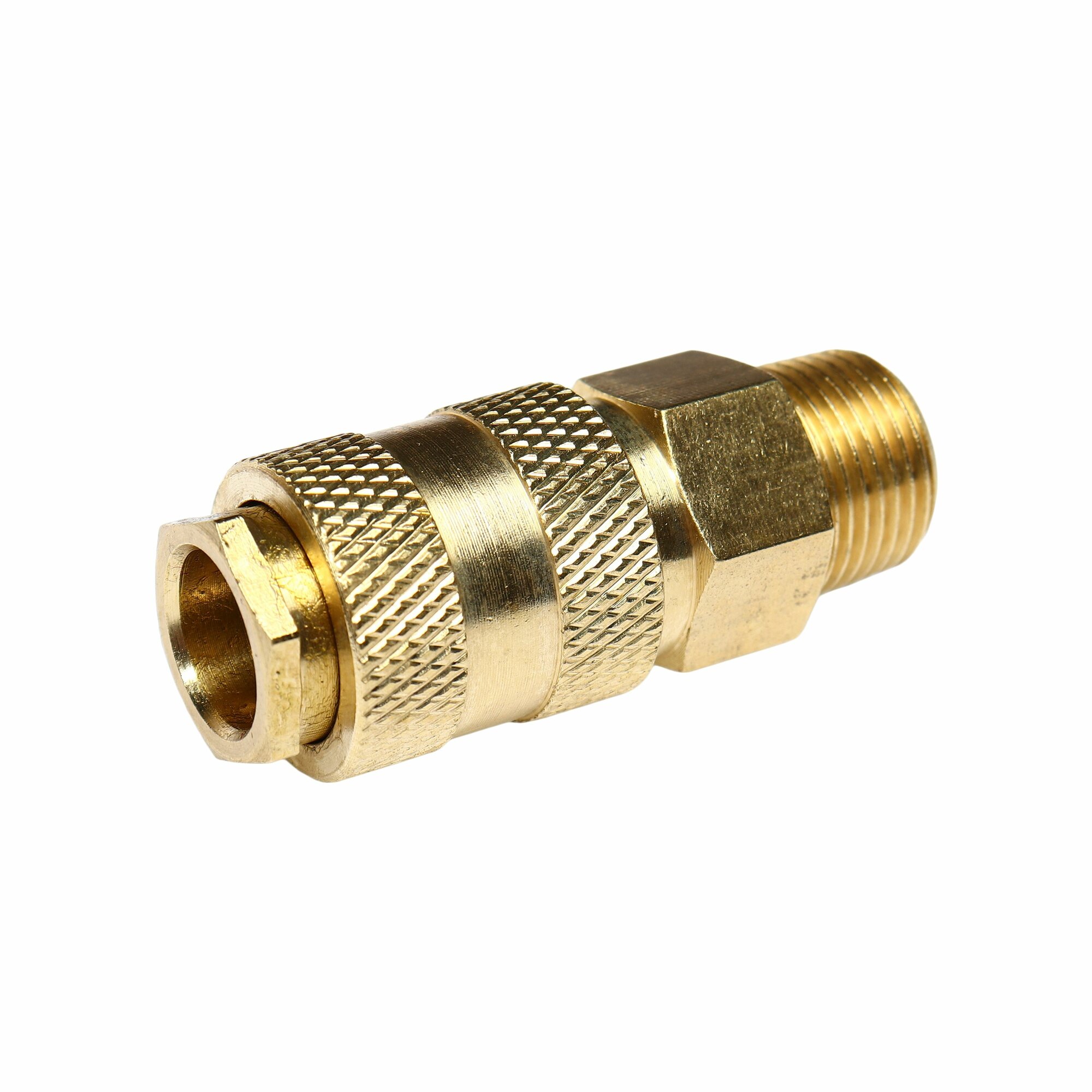 Переходник для компрессора M3/8" быстросъемный с клапаном наружная резьба, арт BSE13SM эврика