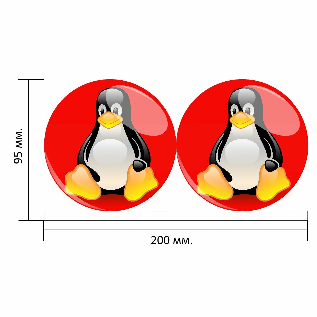 Кружка с рисунком, принтом "Пингвин, linux, талисман" 320 мл. — фото 1