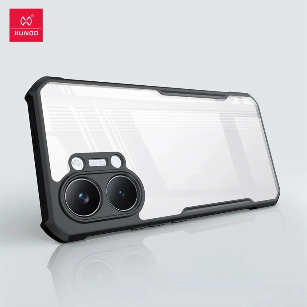 Чехол Xundd для POCO X8 Pro Max, Black Clear, противоударный