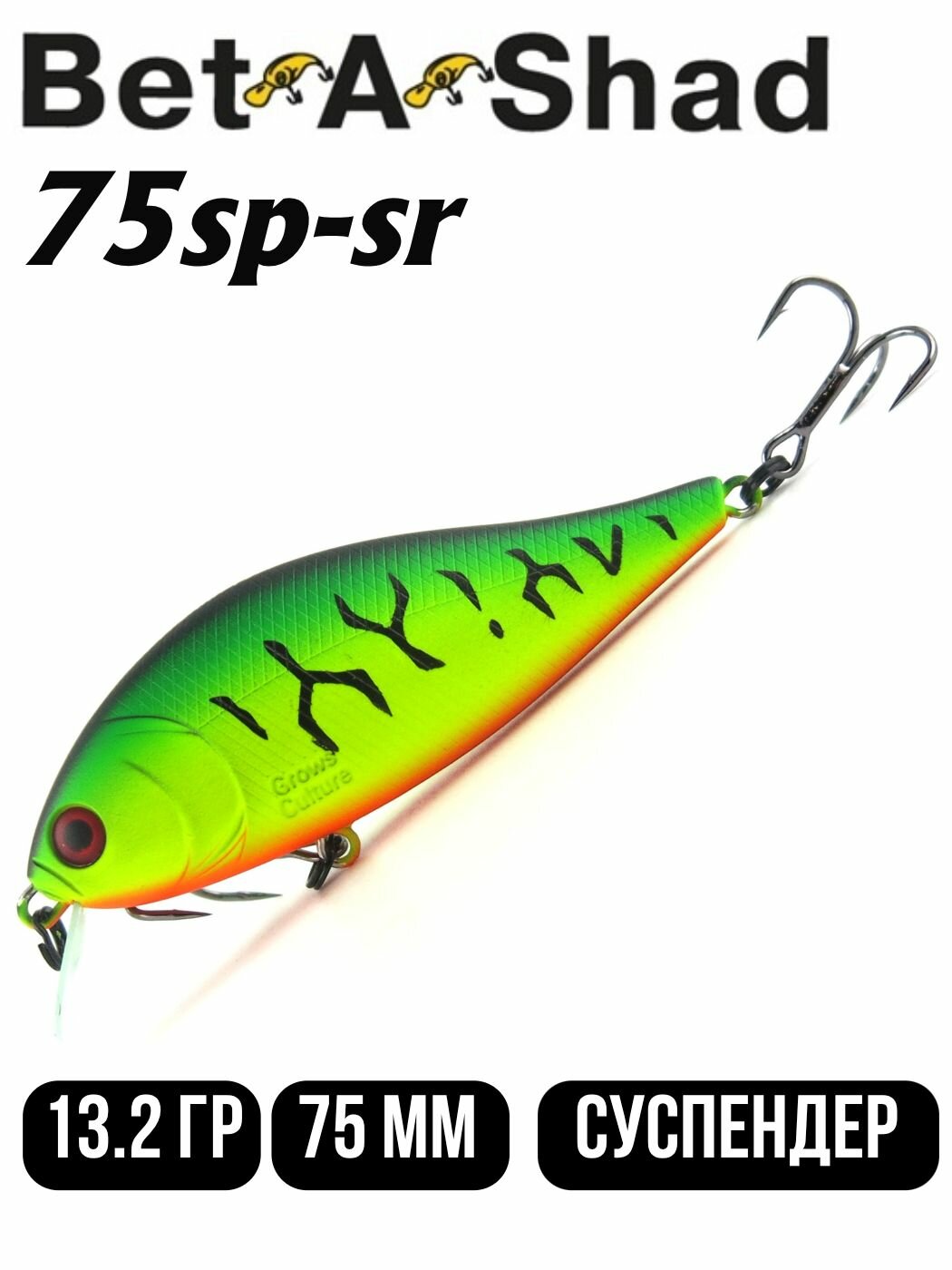 Bet-A-Shad 75SP SR воблеров для рыбалки, приманка на щуку, воблер на судака