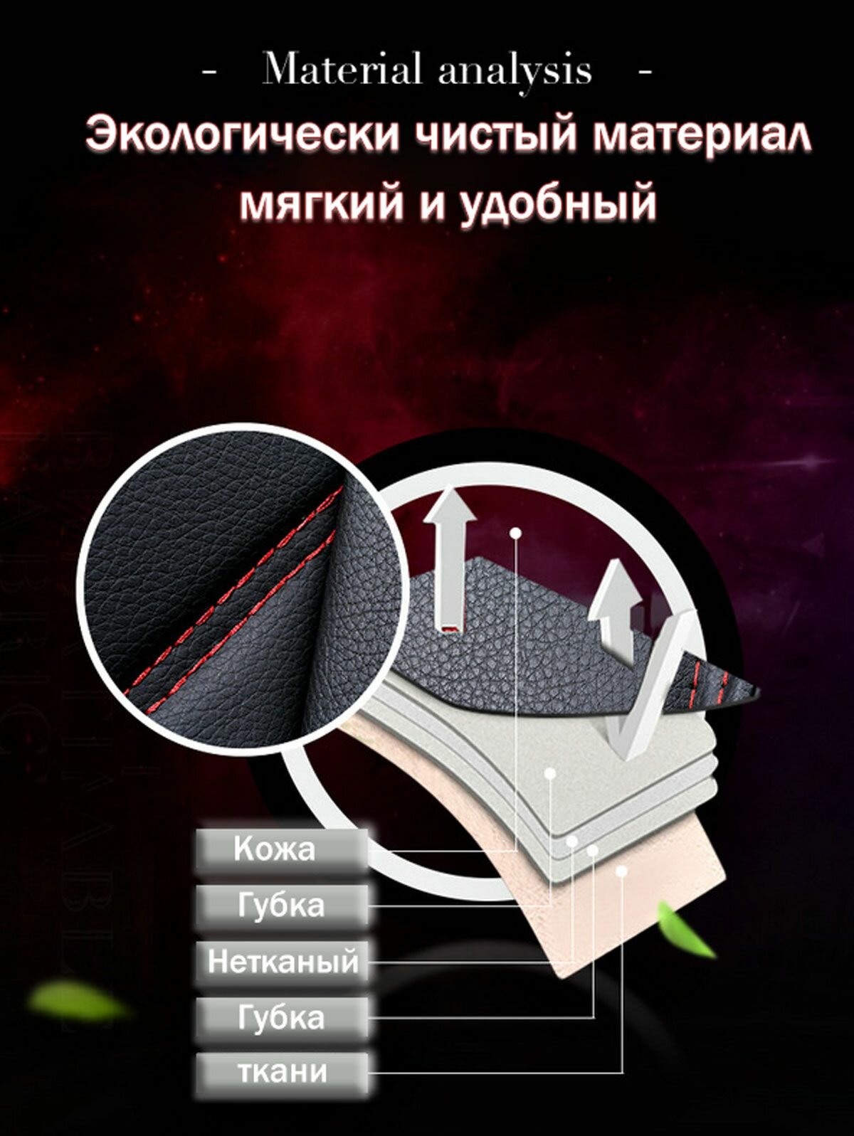 Универсальные Чехол для сиденья автомобиля , для большинства автомобилей (кожаный материал) экокожа сидений комплект