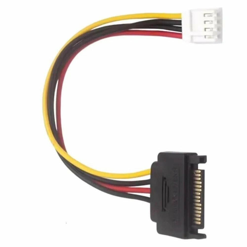 Сетевой кабель питания 4-pin DIN/SATA 15-pin, 0.2 м, разноцветный