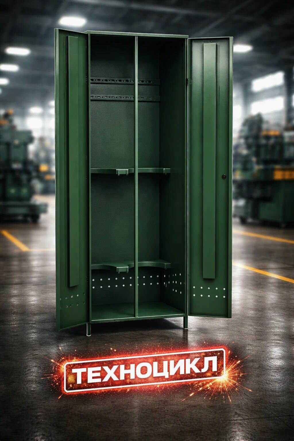 Шкаф металлический для 2-х газовых баллонов ШГБК-021 на ножках усиленный 2000x650x500 мм техноцикл