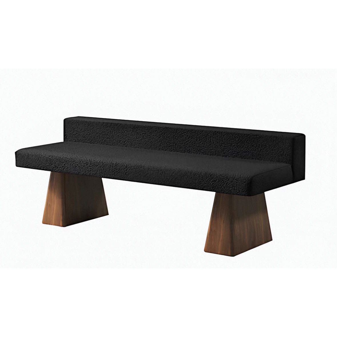 Интерьерная банкетка со спинкой и деревянным основанием Guadaira (180*60*65см / черный)