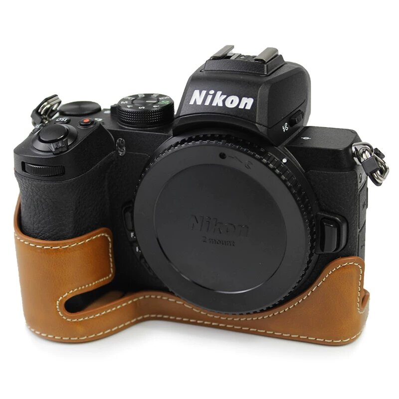 Кросслив-сумка Nikon Z30/Z50 для фотоаппарата, коричневый чехол с PU-основой в винтажном стиле