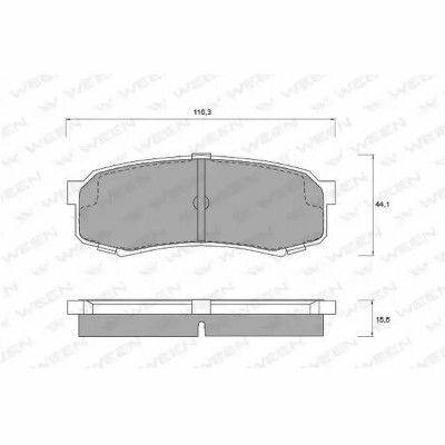 Колодки тормозные дисковые задние WEEN 151-2577 Mitsubishi Pajero IV Toyota Land Cruiser Prado 120, Land Cruiser Prado 150, Land Cruiser 80, 90, Fj Cruiser Lexus Gx 460, 470
