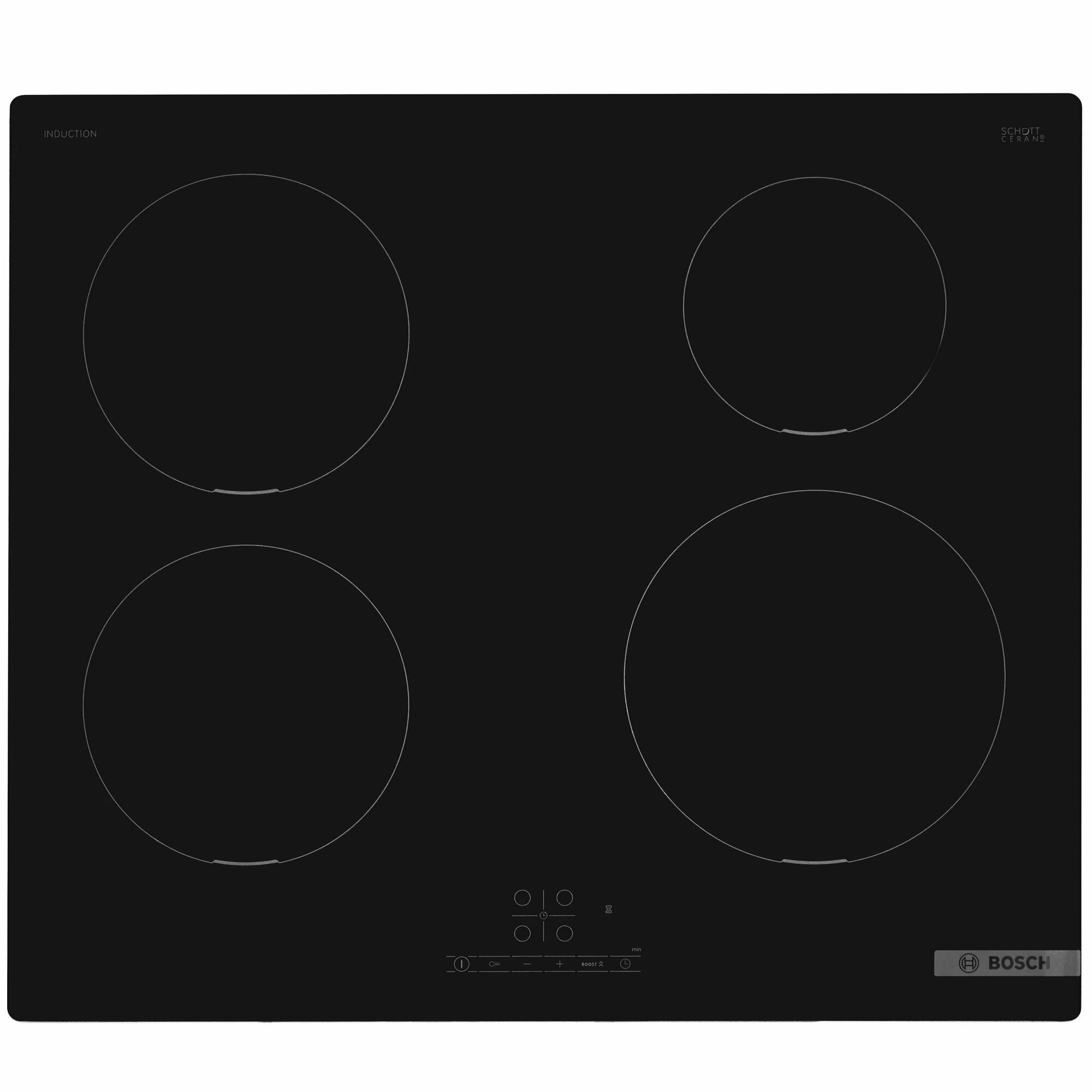 Варочная панель индукционная Bosch PUE611BB5E Serie 4, конфорок - 4 шт, стеклокерамика. 4600 Вт