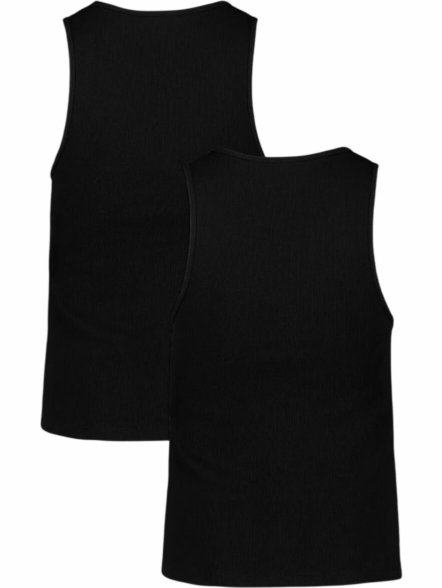 Майка спортивная Under Armour PERFORMANCE COTTON UNDERSHIRT - SOLID FITTED TANK 2PK, 2 шт., размер XL, черный — фото 1