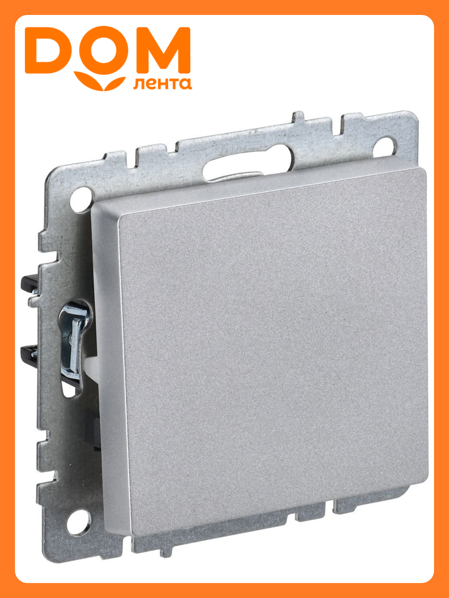 Выключатель IEK BRITE ВС10-1-0-БрА, алюминий, IP20, 10 А, открытый монтаж, серебристый