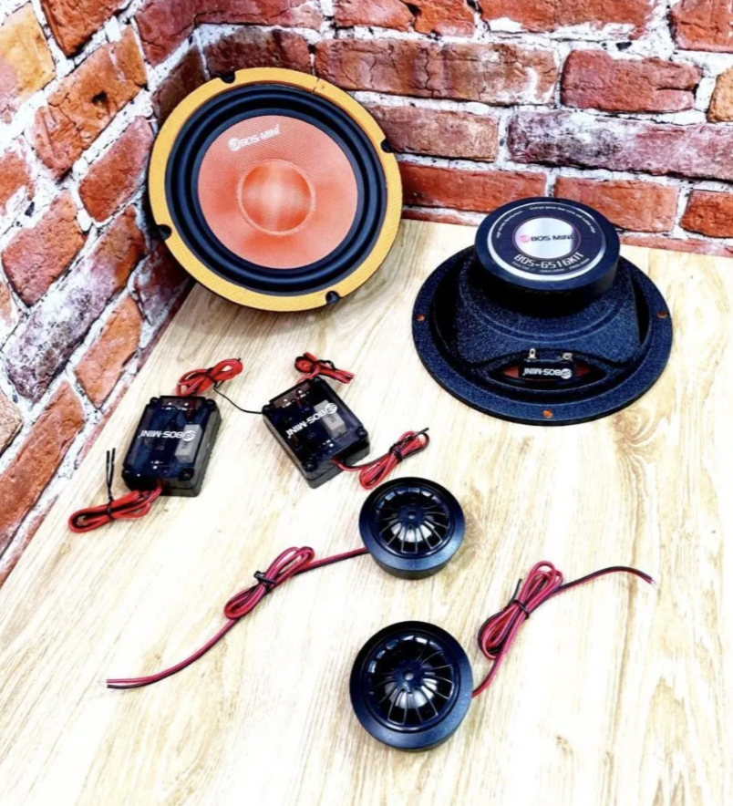 Автомобильные колонки 6,5" BOS-MINI 16KIT комплект динамиков 16см 650 WATTS MAX с пищалками и кроссоверами