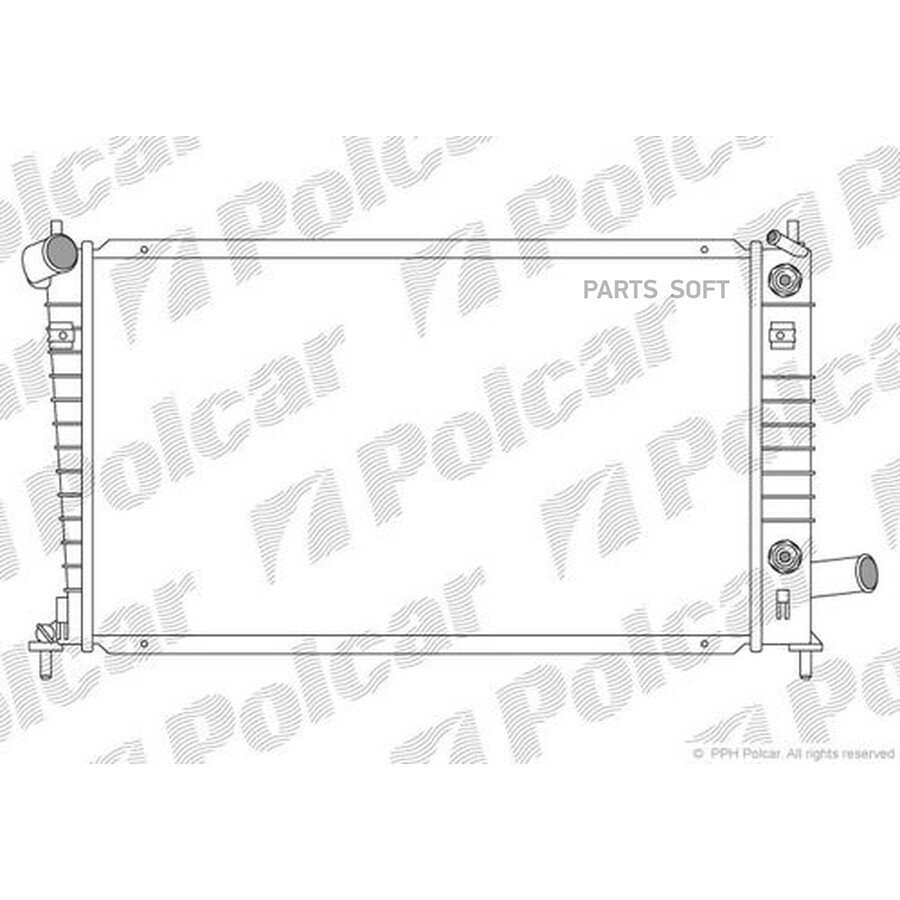 Радиатор двигателя Saab 9-5 АКПП от официального дистрибьютора, POLCAR, артикул 6524081
