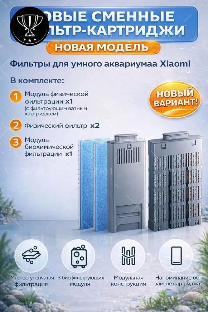GM Набор сменных фильтров для умного аквариума Xiaomi, для умного аквариума Mijia MYG100