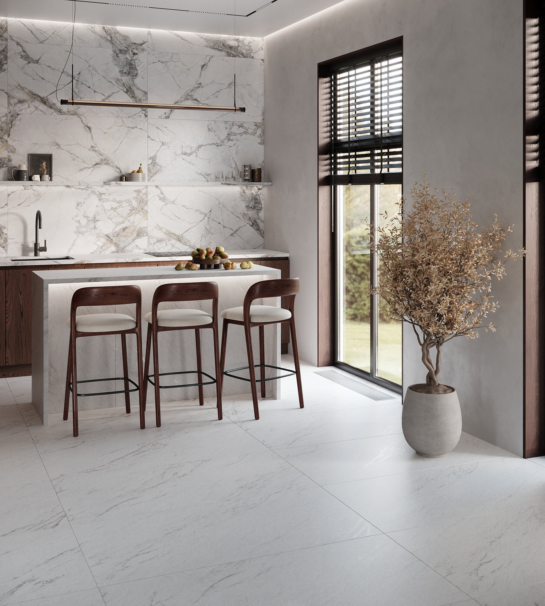 Керамогранит ARCADIA CERAMICA LAZIO BIANCO 60x120 GL
