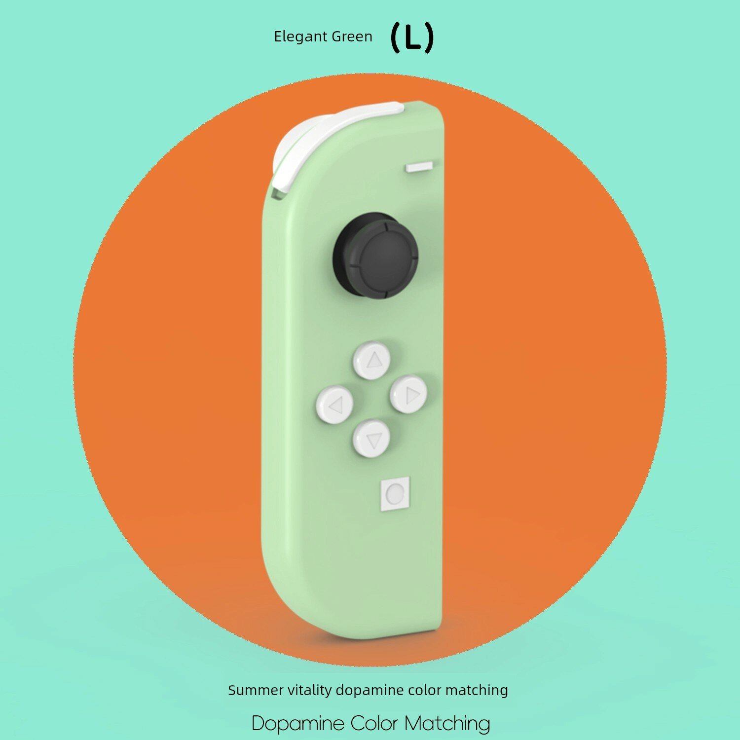 Замена оболочки Joy-Con для Nintendo Switch пастельно-зеленая (L) с белыми кнопками для левой части