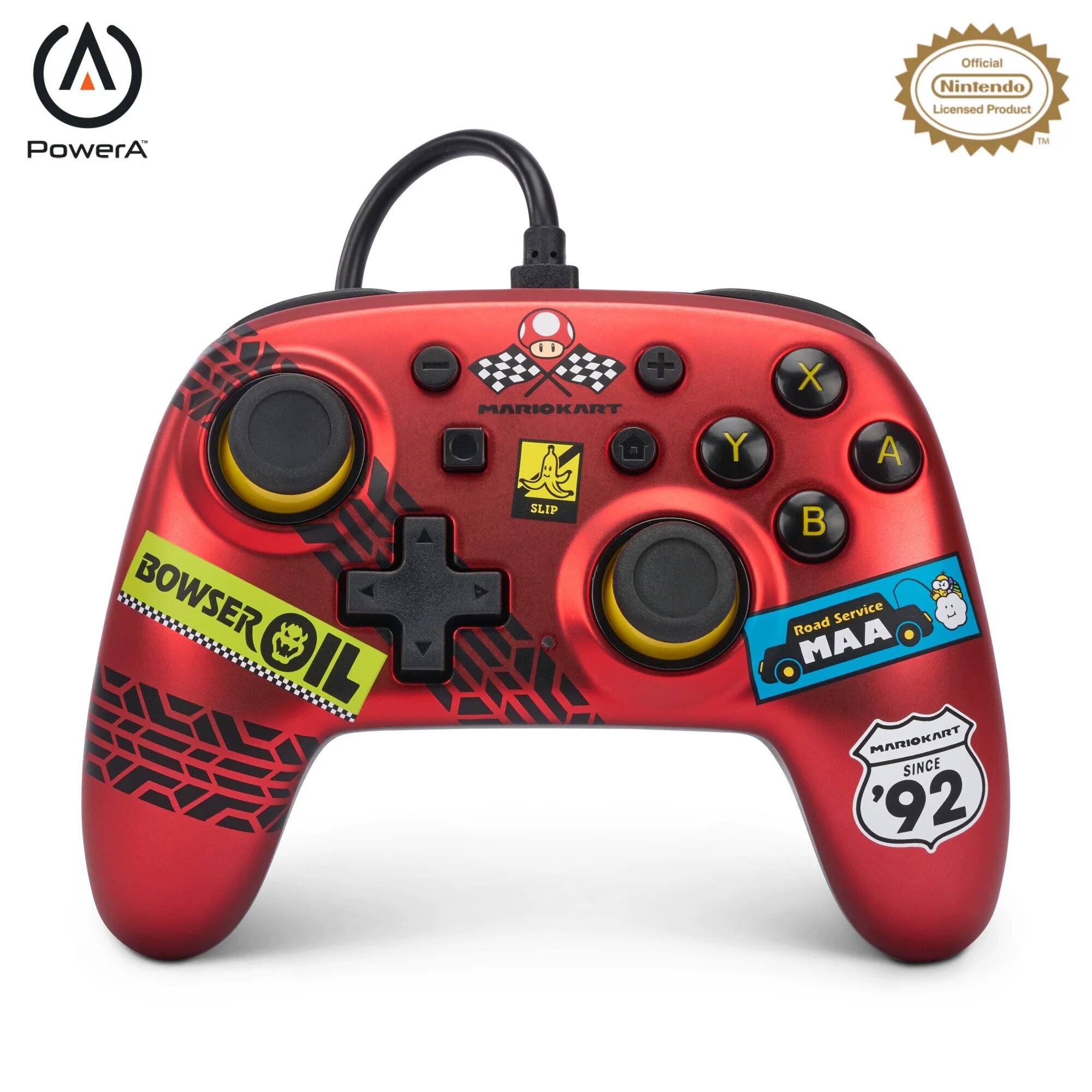 Официально лицензированный PowerA проводной контроллер для Switch серии Mario Kart, без задних кнопок, совместимый с