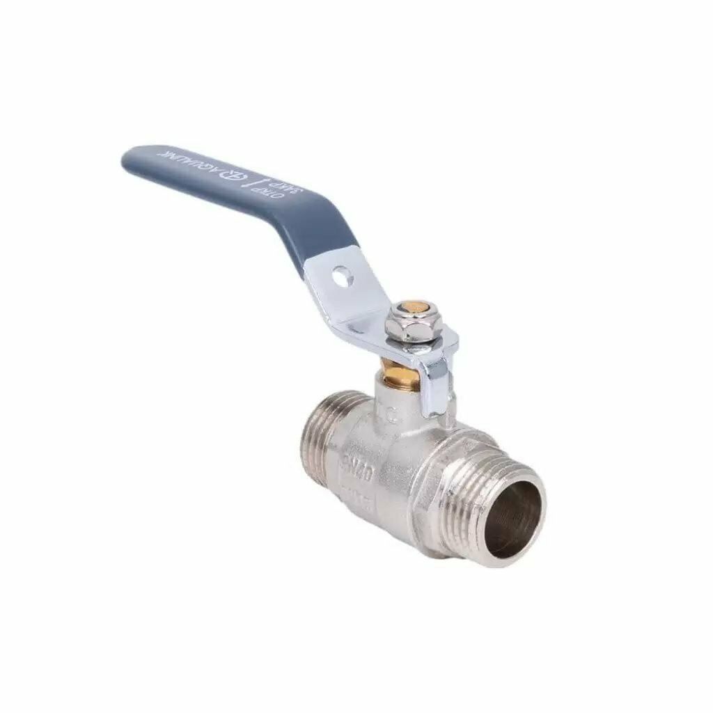 Кран для воды AquaLink 3/4 дюйма, ш-ш, латунный запорный механизм с ручкой, надежная сантехника для дома, артикул 02428.