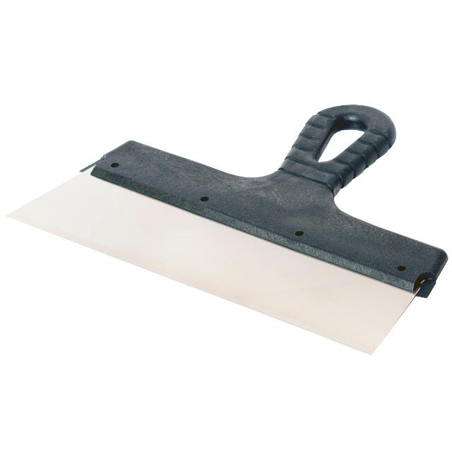 Шпатель фасадный Интек нержавеющая сталь 250мм с пластиковой ручкой ферритная Россия для больших поверхностей