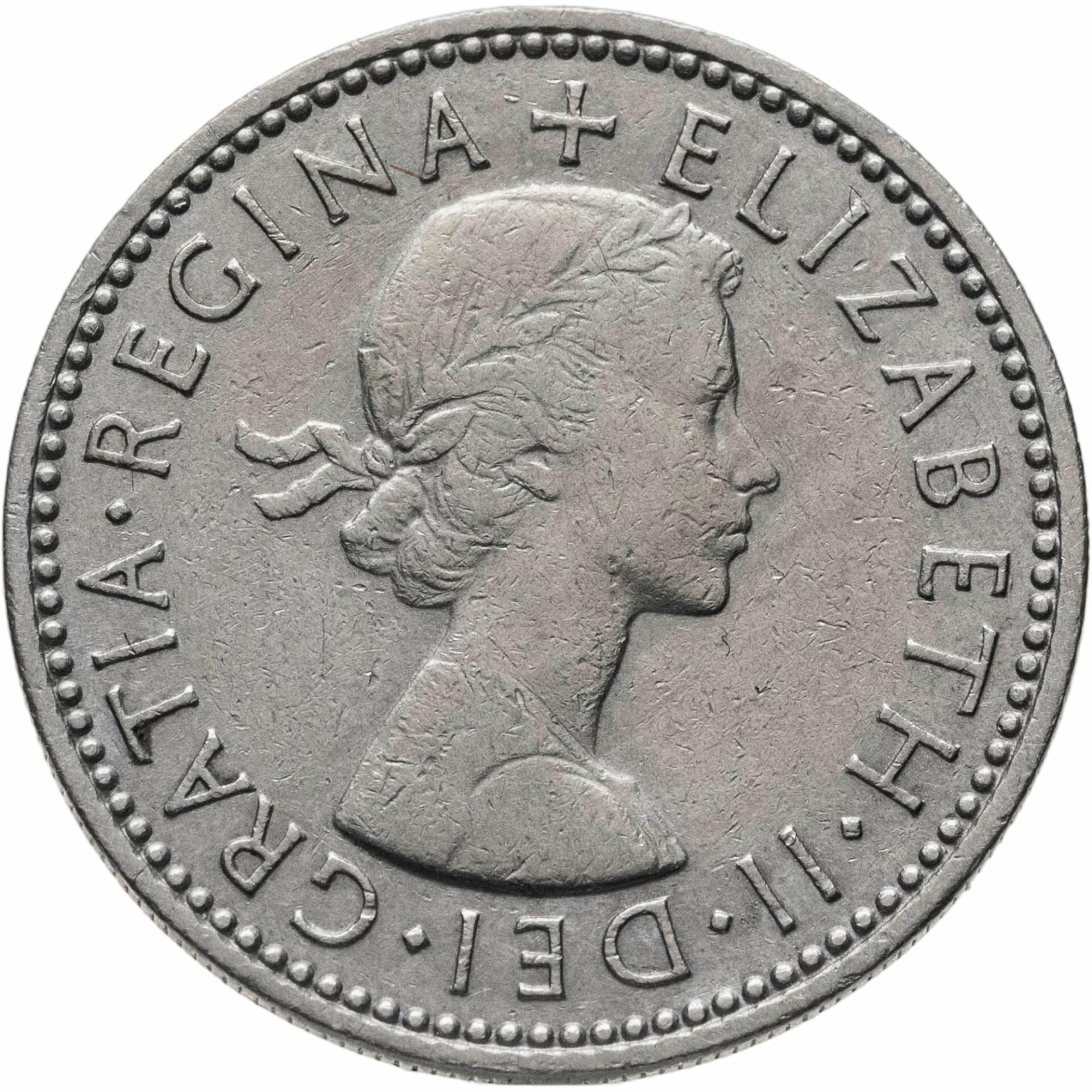 Великобритания 1 шиллинг shilling 1964 Шотландский герб - атакующий лев внутри коронованного щита, Мельхиор медь-никель, в сохранности VF-XF