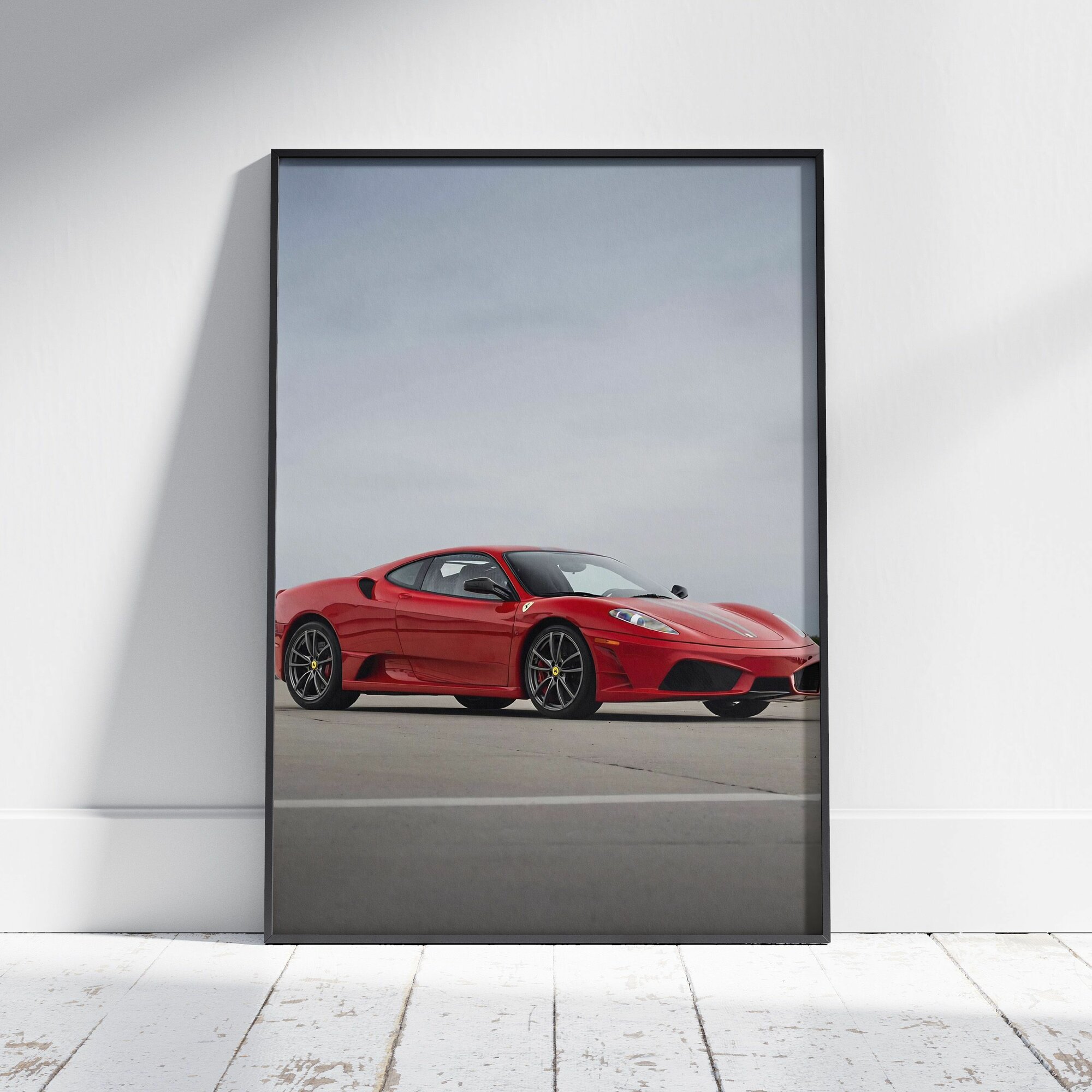 Плакат на стену для интерьера Спорткар (Ferrari 430 Scuderia 3) - Постер по спортивным гоночным машинам автомобилям формата А4 (21x30 см)