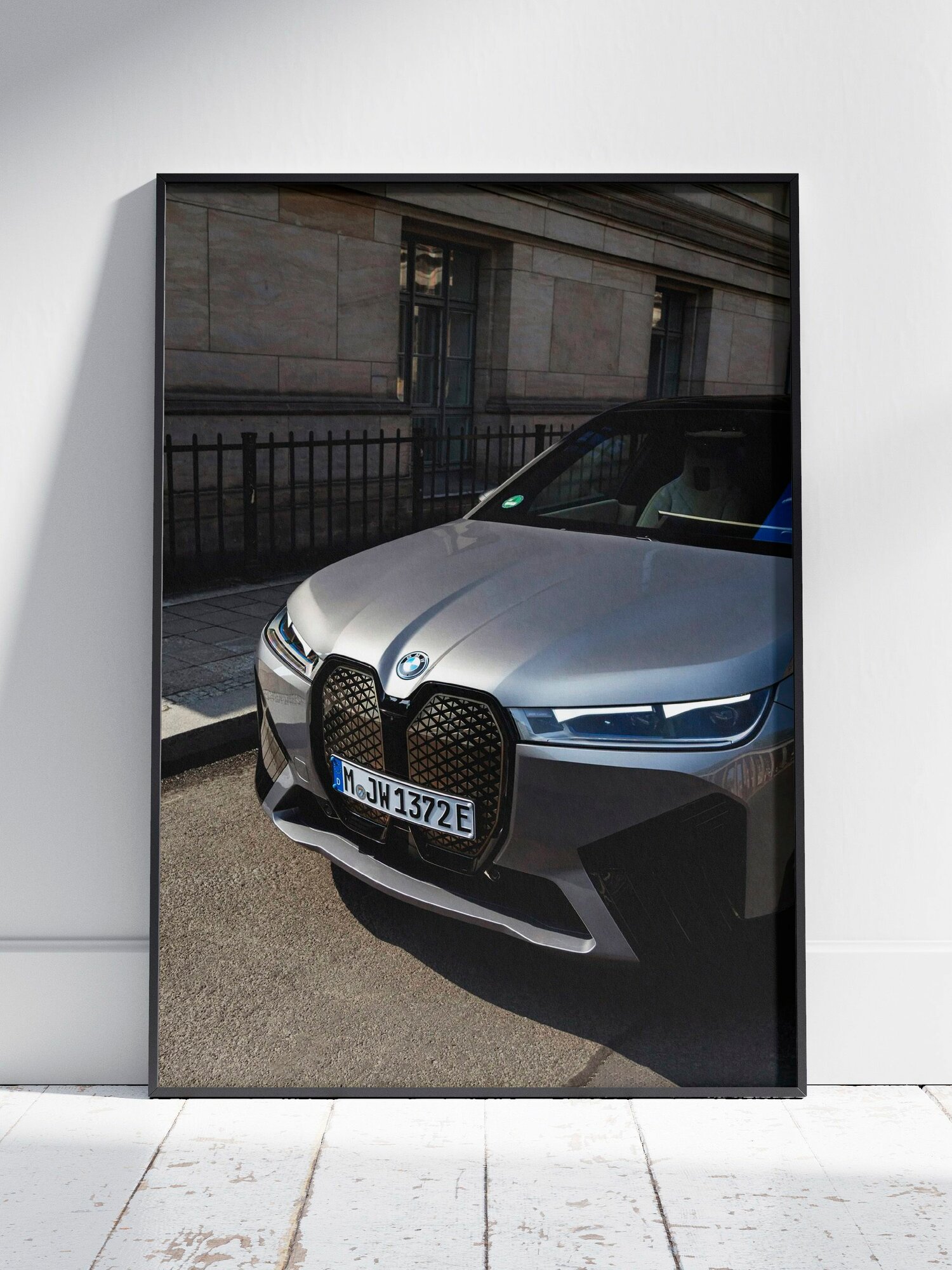 Плакат на стену для интерьера Легенды Авто (БМВ iX M60 - BMW iX M60 2) - Постер по машине формата A3 (30x42 см)