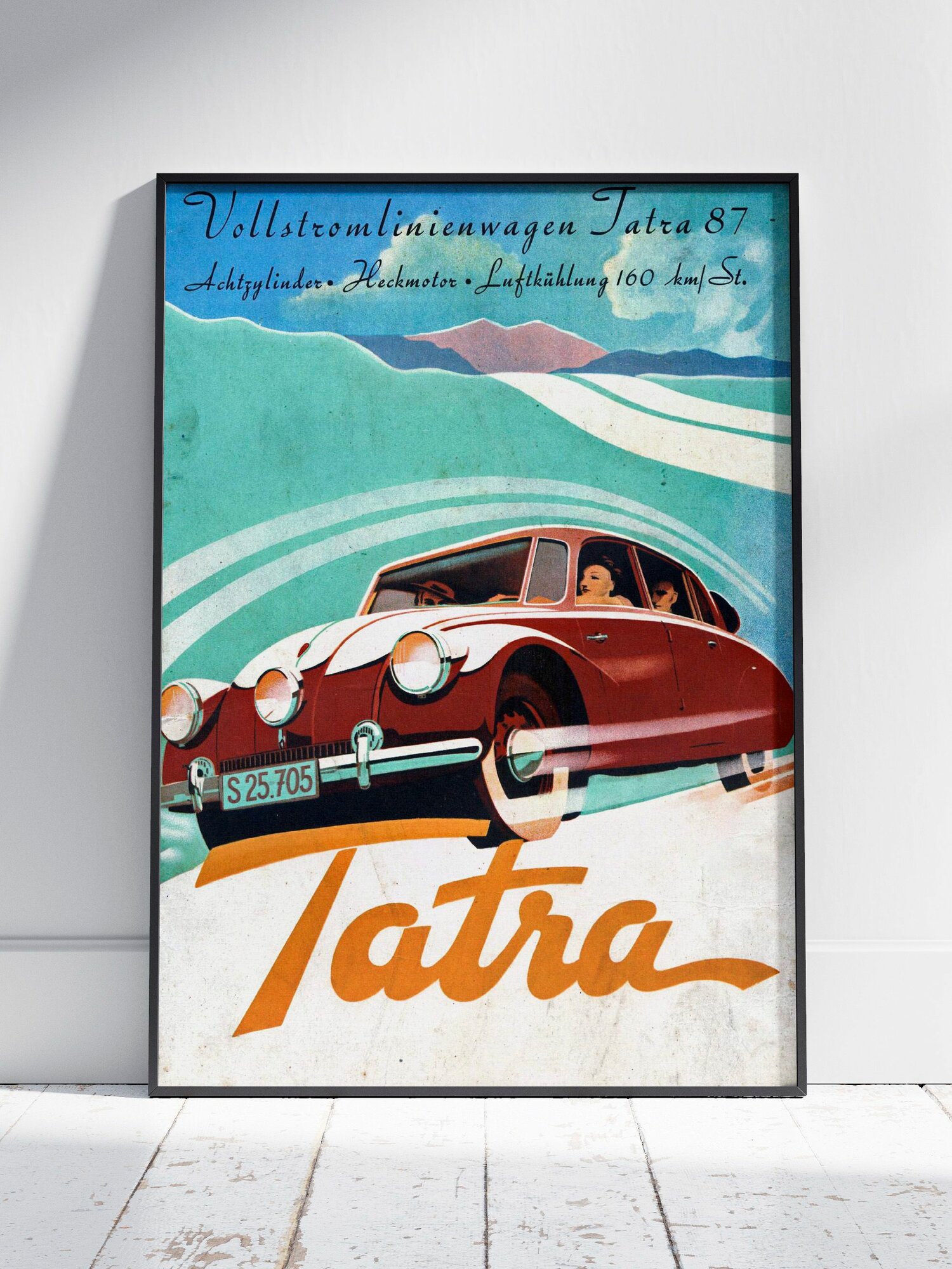 Плакат на стену для интерьера Марки Машин (Татра - Tatra) - Постер по автопроизводителям формата A4 (21x30 см)