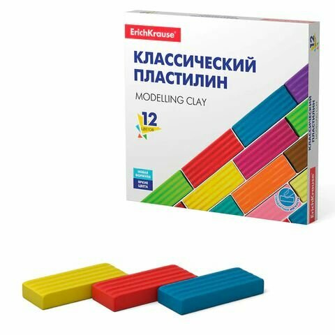 7 шт. Пластилин классический ERICH KRAUSE, 12 цветов, 192 г, 50558