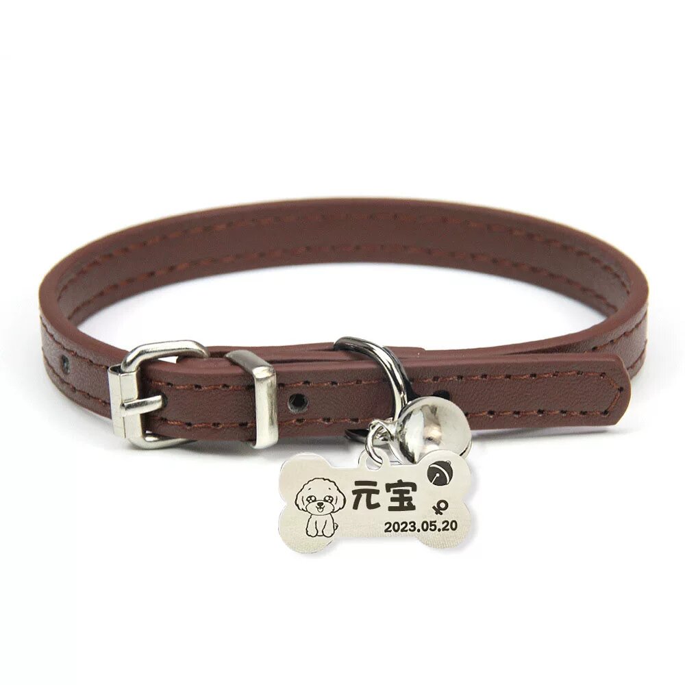 Ошейник для собак с гравировкой, ошейник для кошек с колокольчиком, предотвращающий потерю, бирка-идентификатор для