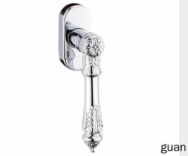 Винтажная латунная трехмерная рельефная дверная и оконная ручка, 43 мм, поворотная