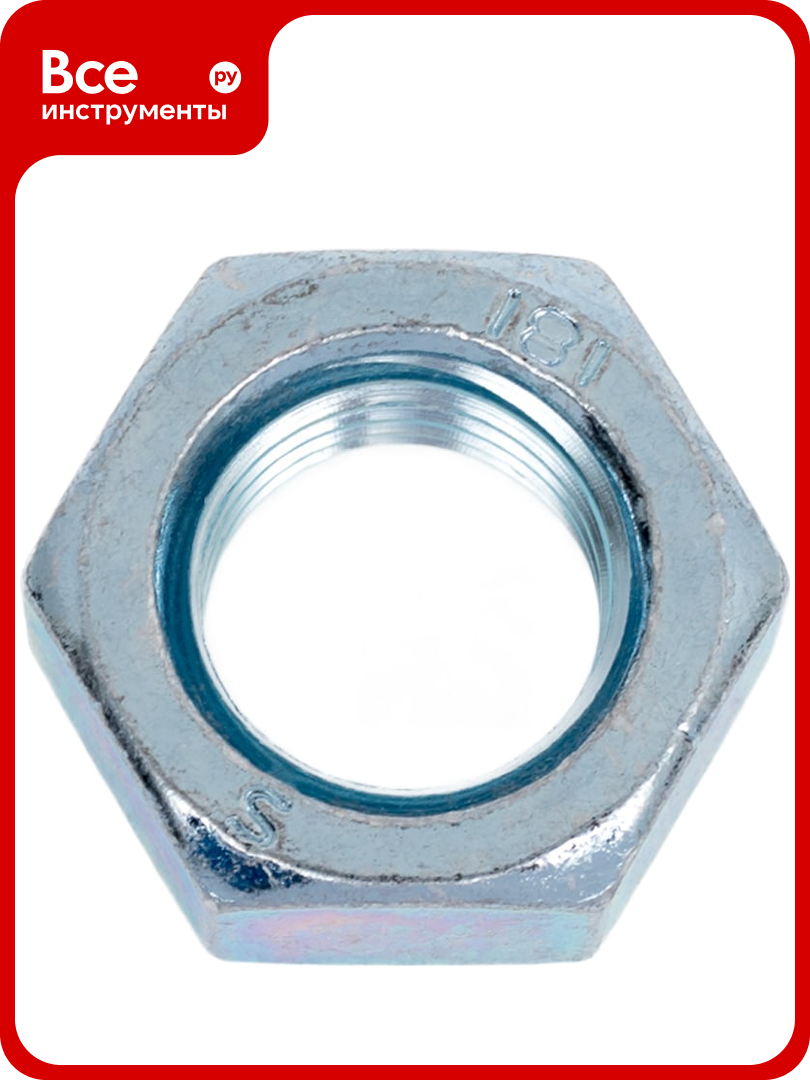 Гайка Море-Метизов DIN 934 класс прочности 6 цинк M16 мм, 5 шт. GAYKA934C6M165M