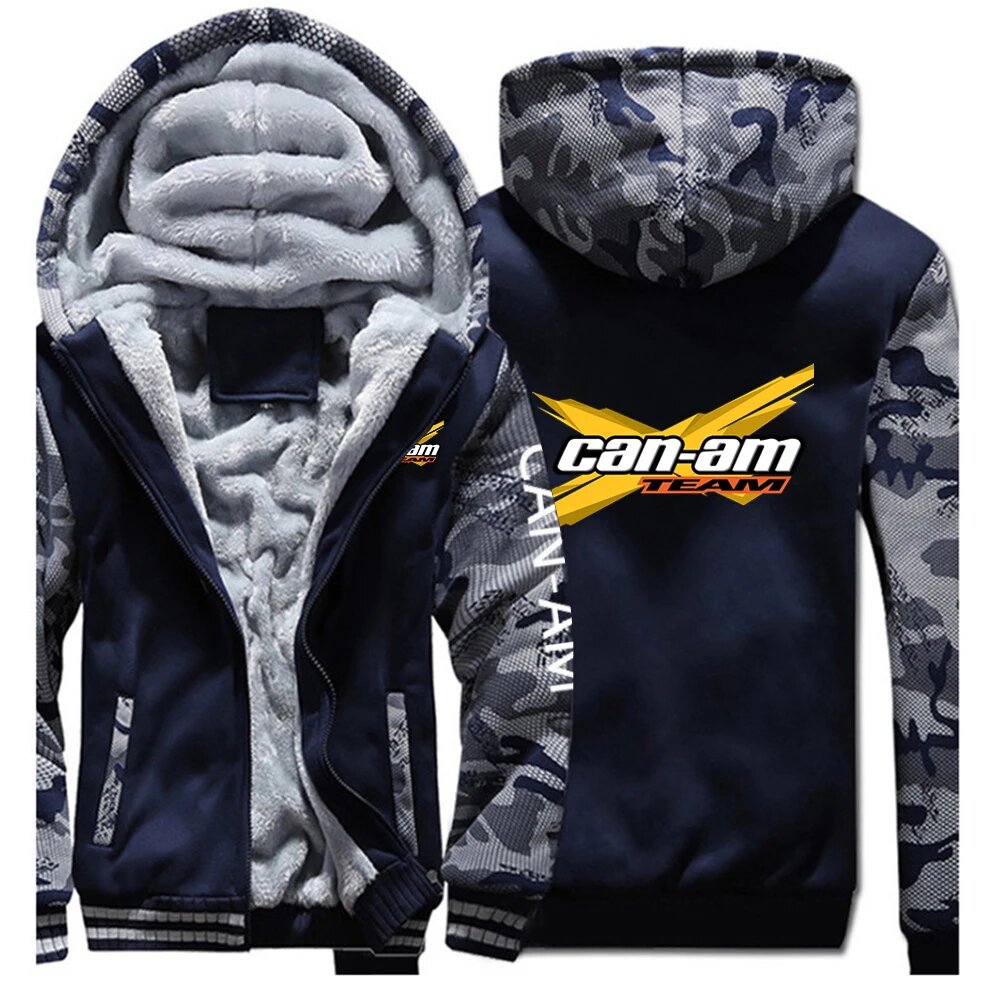Серый утеплённый худи CAN-AM с капюшоном, цвет 2