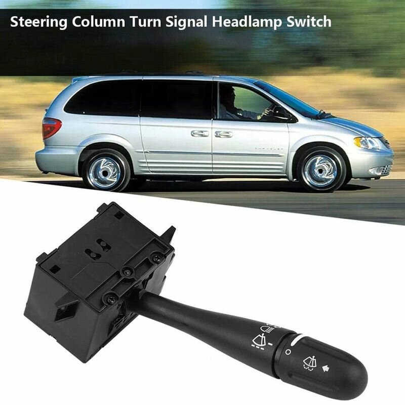 Переключатель сигнала поворота 4685711AA для Dodge Grand Caravan / Town and Country 2001-2007, черный, пластик